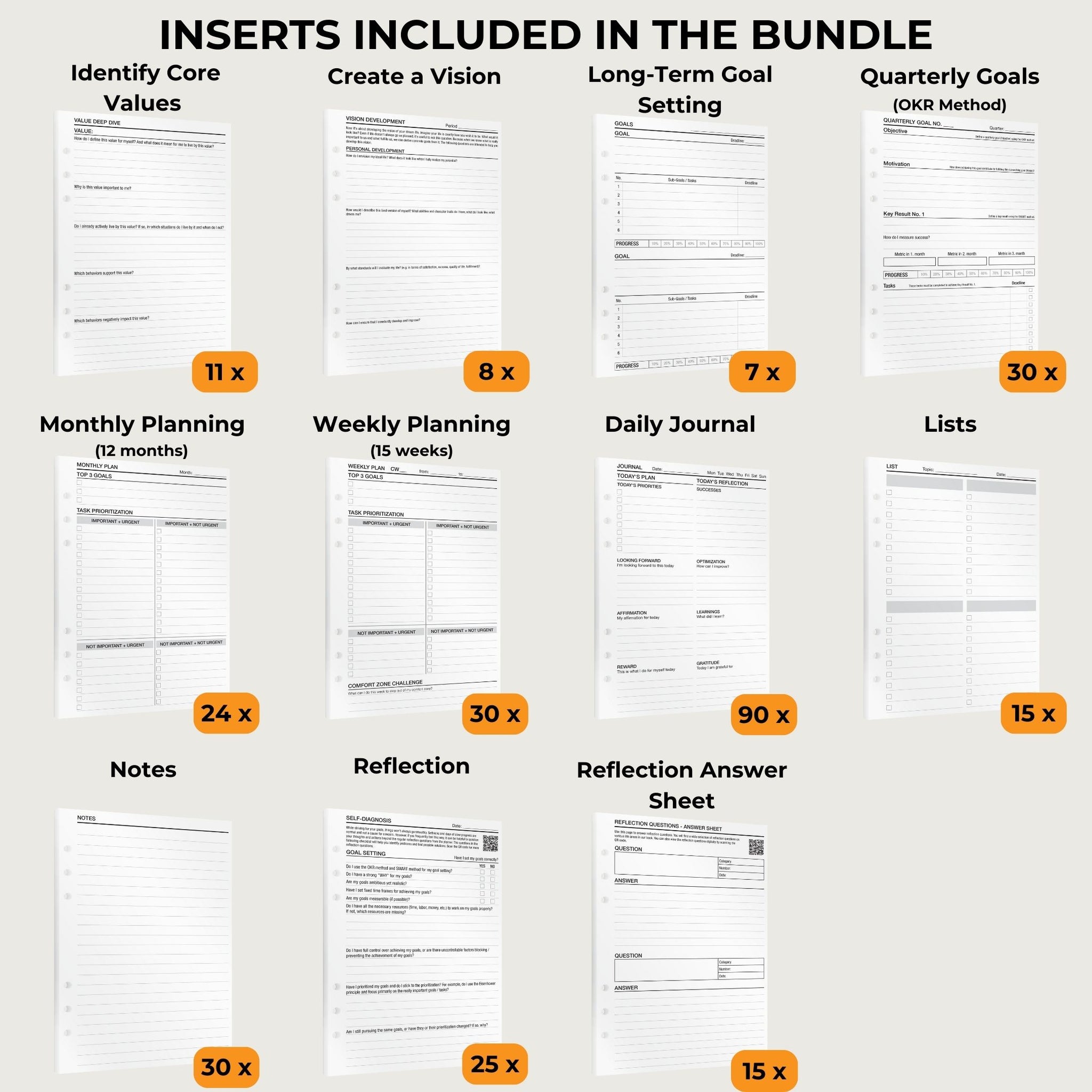 Refill Bundle - 3-Month Journaling (English)